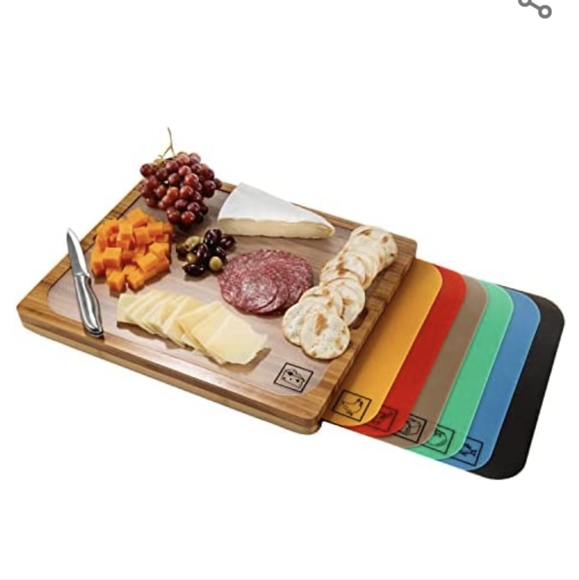 Kitchen | Classic Bamboo Premium Wood Cutting Board Serving Tray W 7 ...
